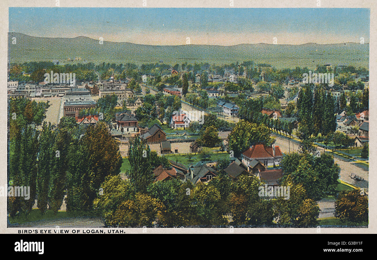 Logan, Utah - Bird's Eye View Stock Photo - Alamy