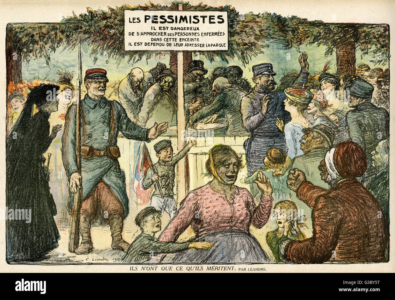 Cartoon, They get what they deserve, WW1 Stock Photo - Alamy