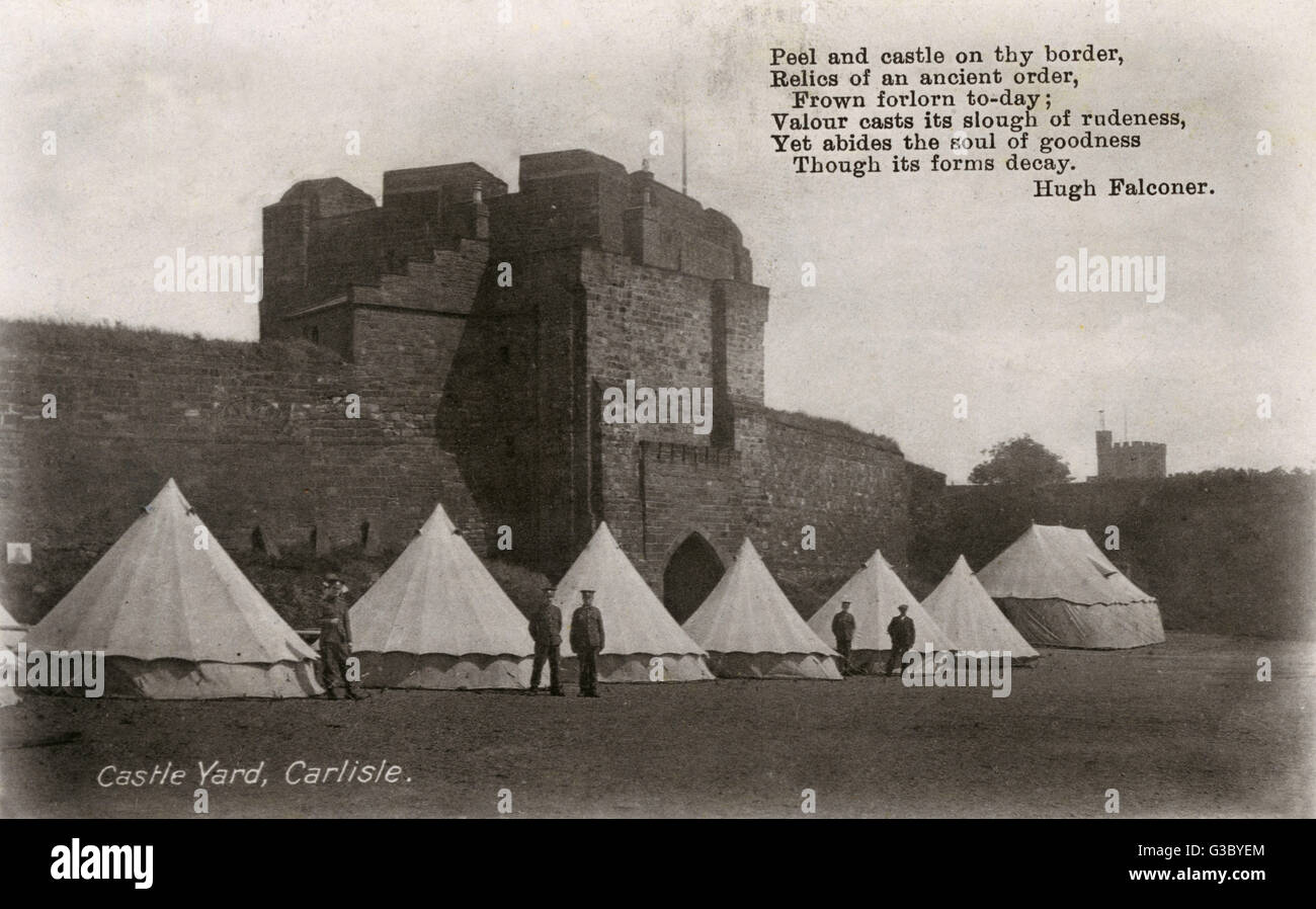 British Army camp in the Castle Yard, Carlisle Castle Stock Photo - Alamy
