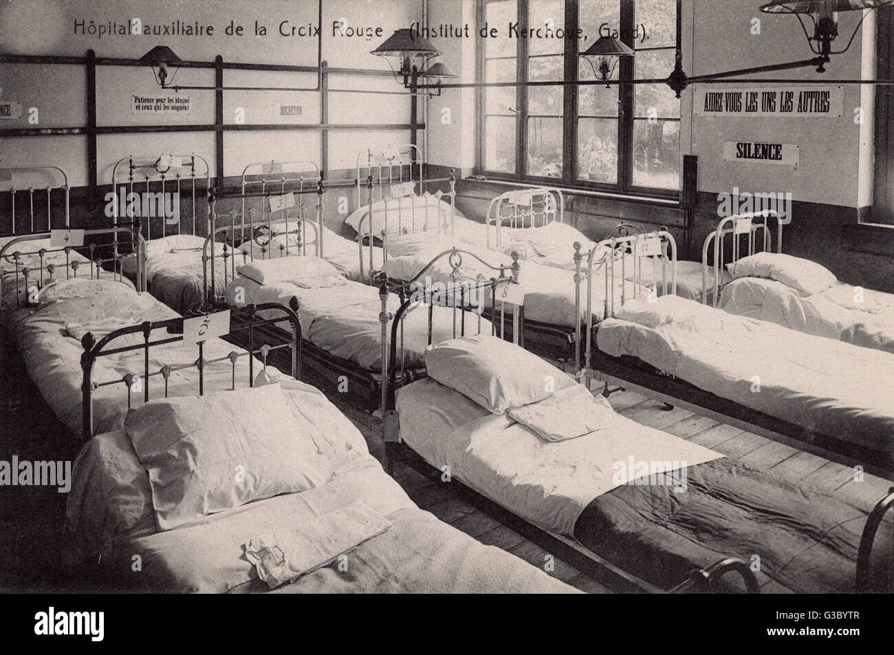 Auxiliary Red Cross hospital, Ghent, Belgium, WW1 Stock Photo - Alamy