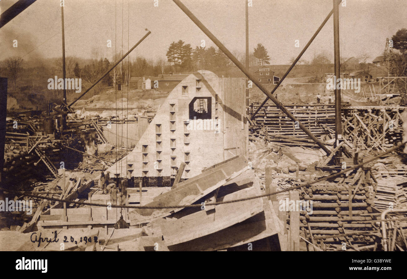Construction of Vernon Dam, Vermont, USA Stock Photo - Alamy