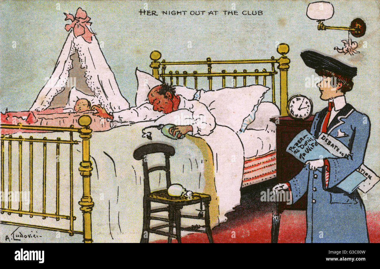 Women's Rights - Satire Reversal of Traditional Roles Stock Photo - Alamy