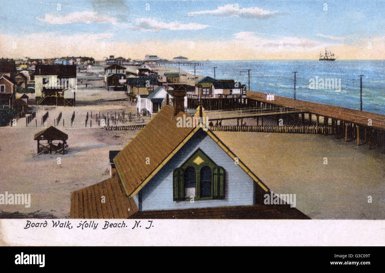 Board walk, Holly Beach, New Jersey, USA Stock Photo - Alamy