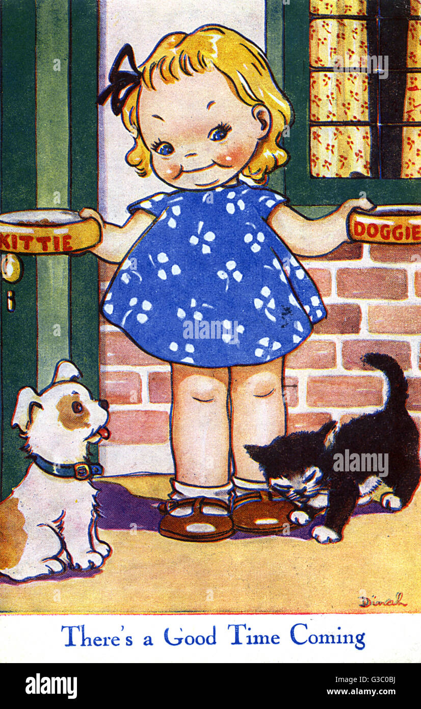 WW2 era - Comic Postcard - There's a Good Time Coming Stock Photo - Alamy