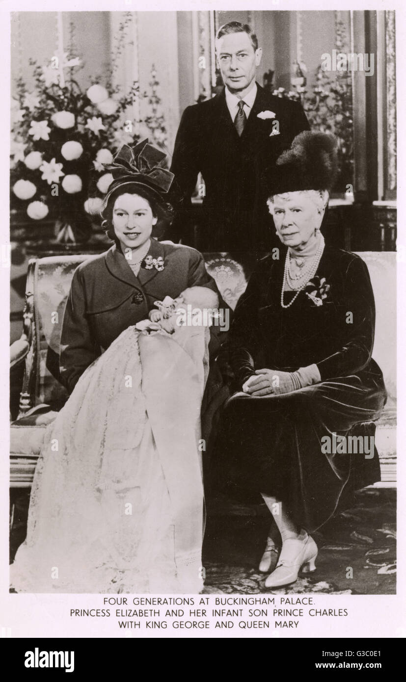 Princess Elizabeth with infant son Prince Charles Stock Photo - Alamy