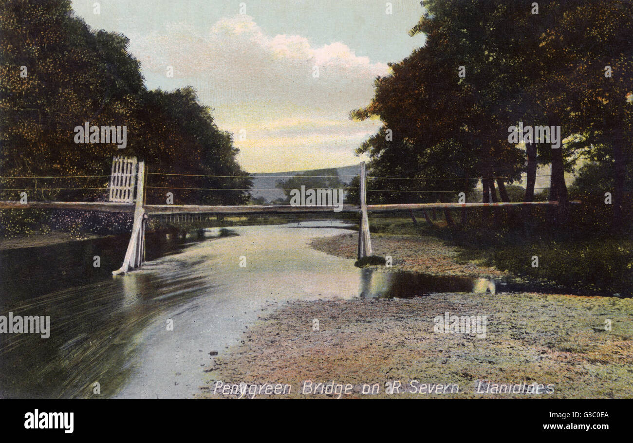 Pennygreen Bridge on the River Severn at Llanidloes Stock Photo - Alamy