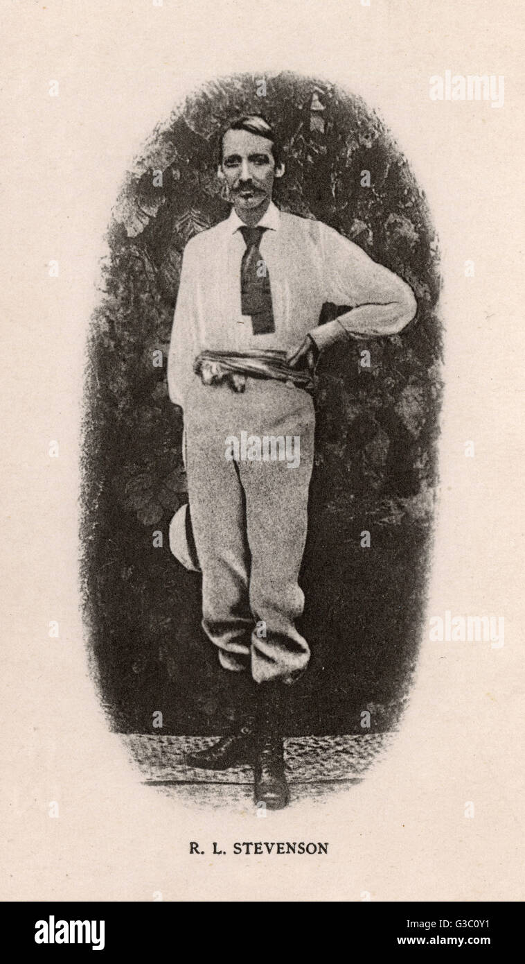 Robert Louis Stevenson - at Vailima, Samoa - last portrait Stock Photo ...