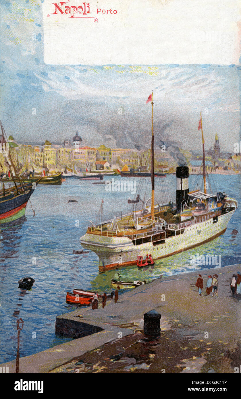 The port of Naples - Departing Ferry Stock Photo - Alamy