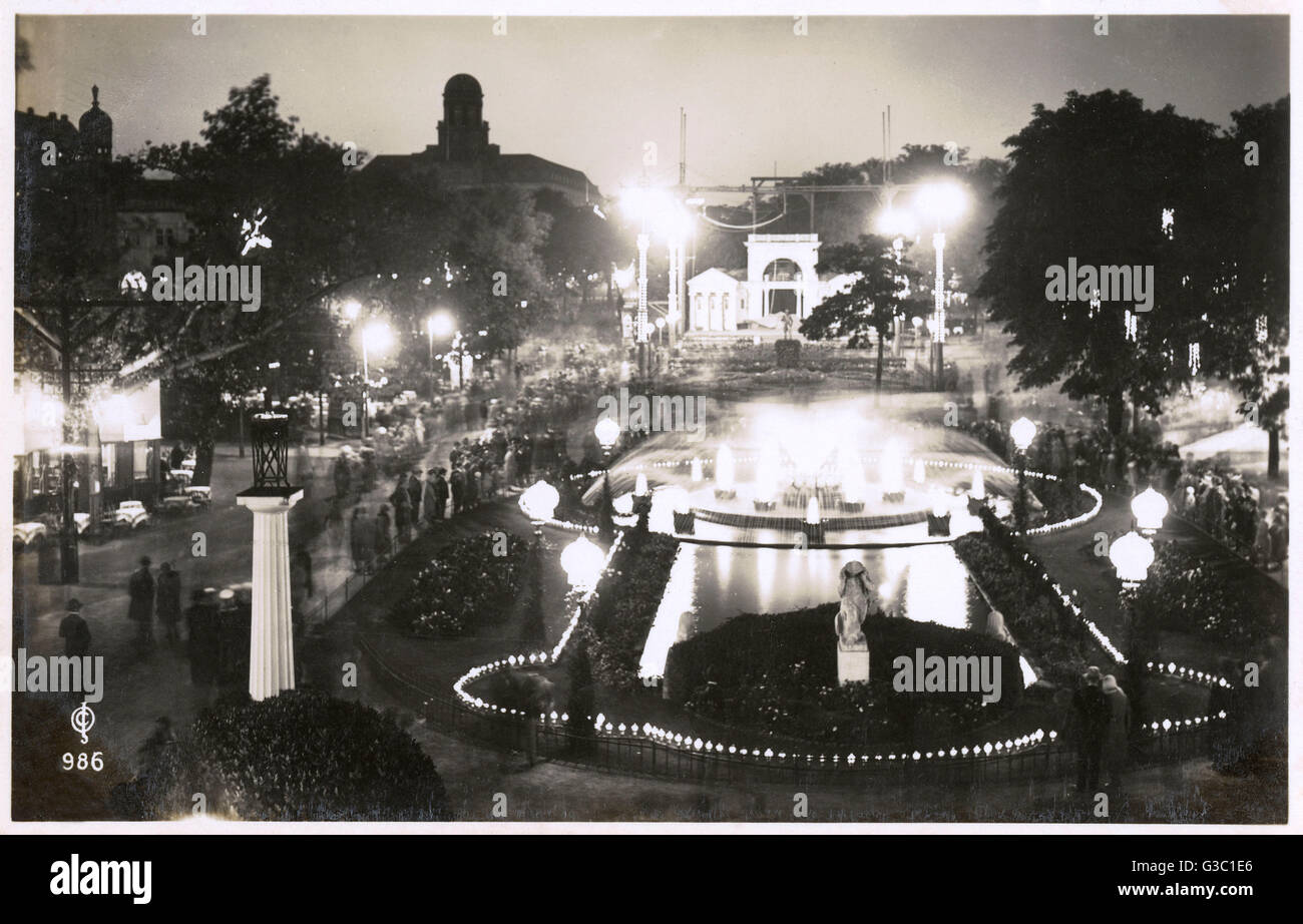 Copenhagen, Denmark - Tivoli Gardens illuminated at night Stock Photo ...