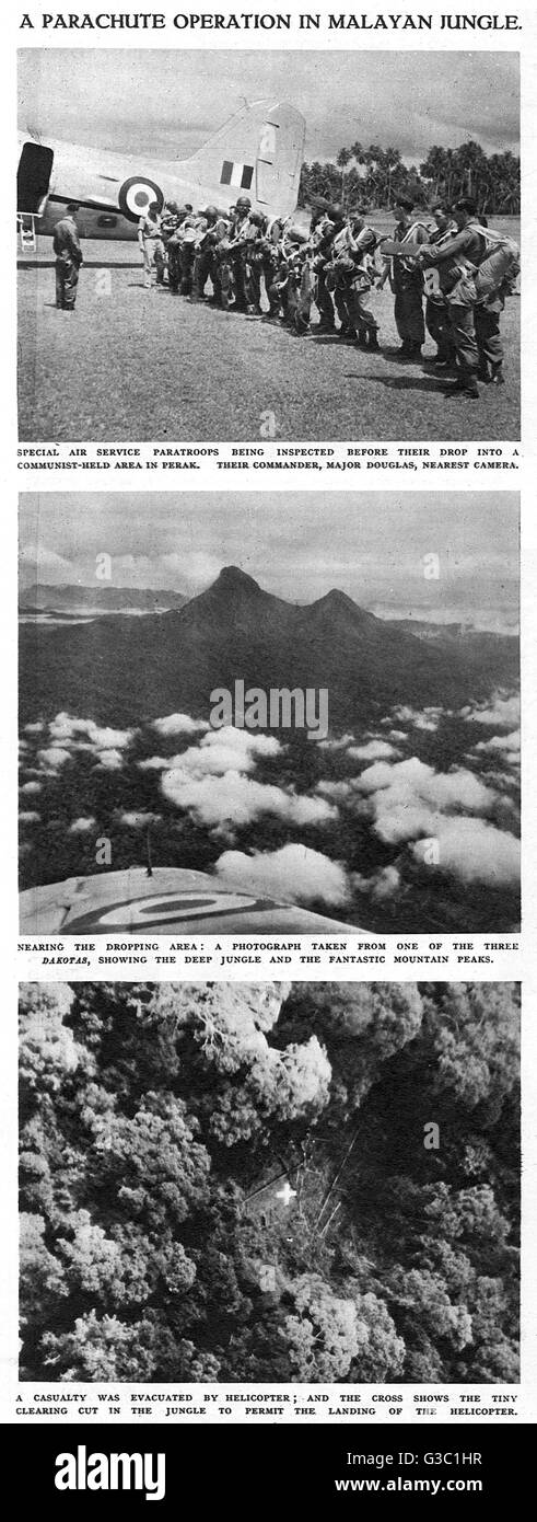 An S.A.S. parachute operation in the Malayan jungle Stock Photo - Alamy