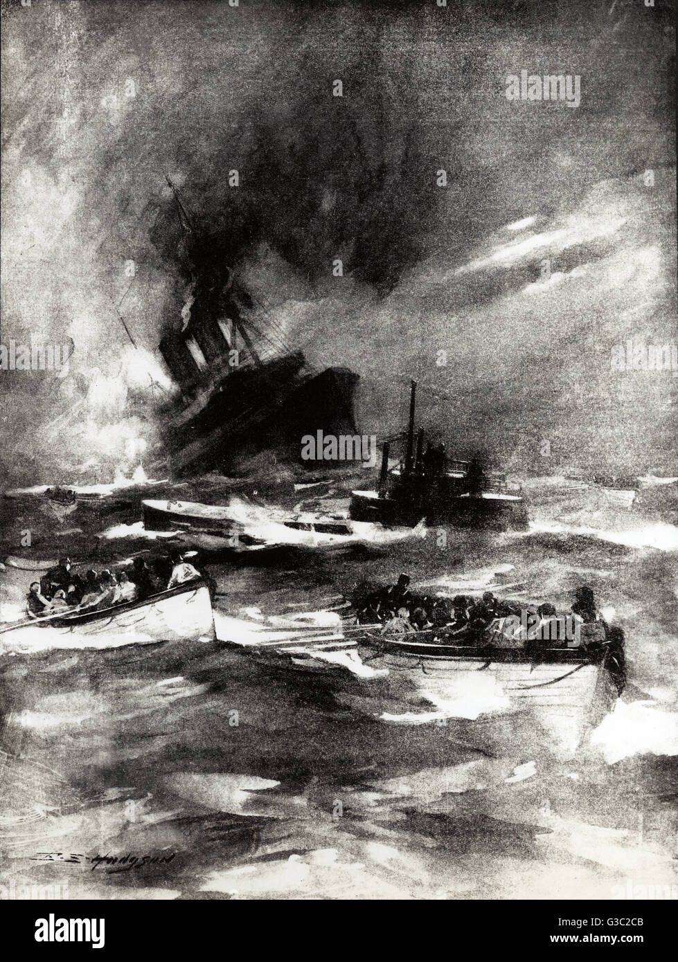 WW1 - RMS Laconia was a Cunard ocean liner torpedoed by SM U-50 while ...