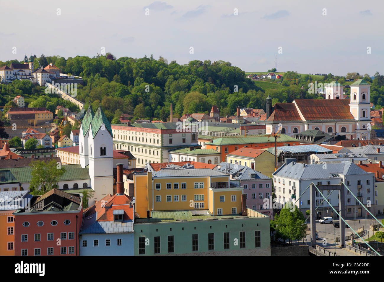 Germany, Bavaria, Passau, aerial view, skyline Stock Photo - Alamy