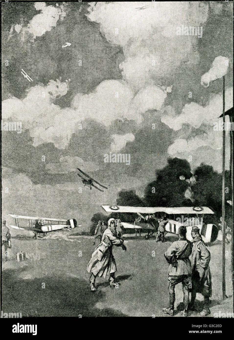 WW1 - News of an air raid, 1917 Stock Photo - Alamy