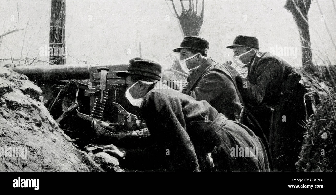 WW1 - Protection against gas attacks, Belgium, 1915 Stock Photo - Alamy