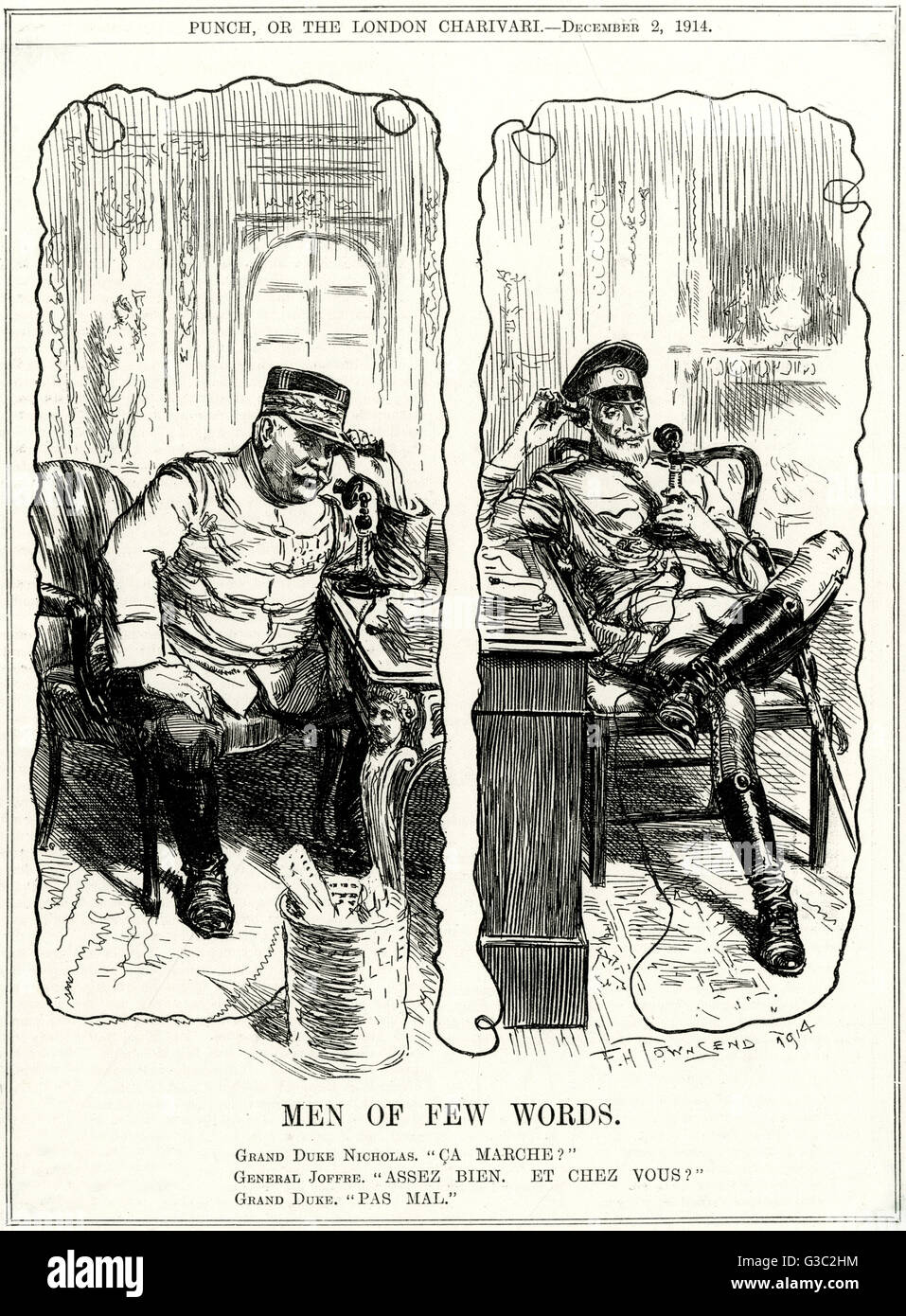 Cartoon, Men of Few Words (Joffre and Nicholas, WW1 Stock Photo - Alamy
