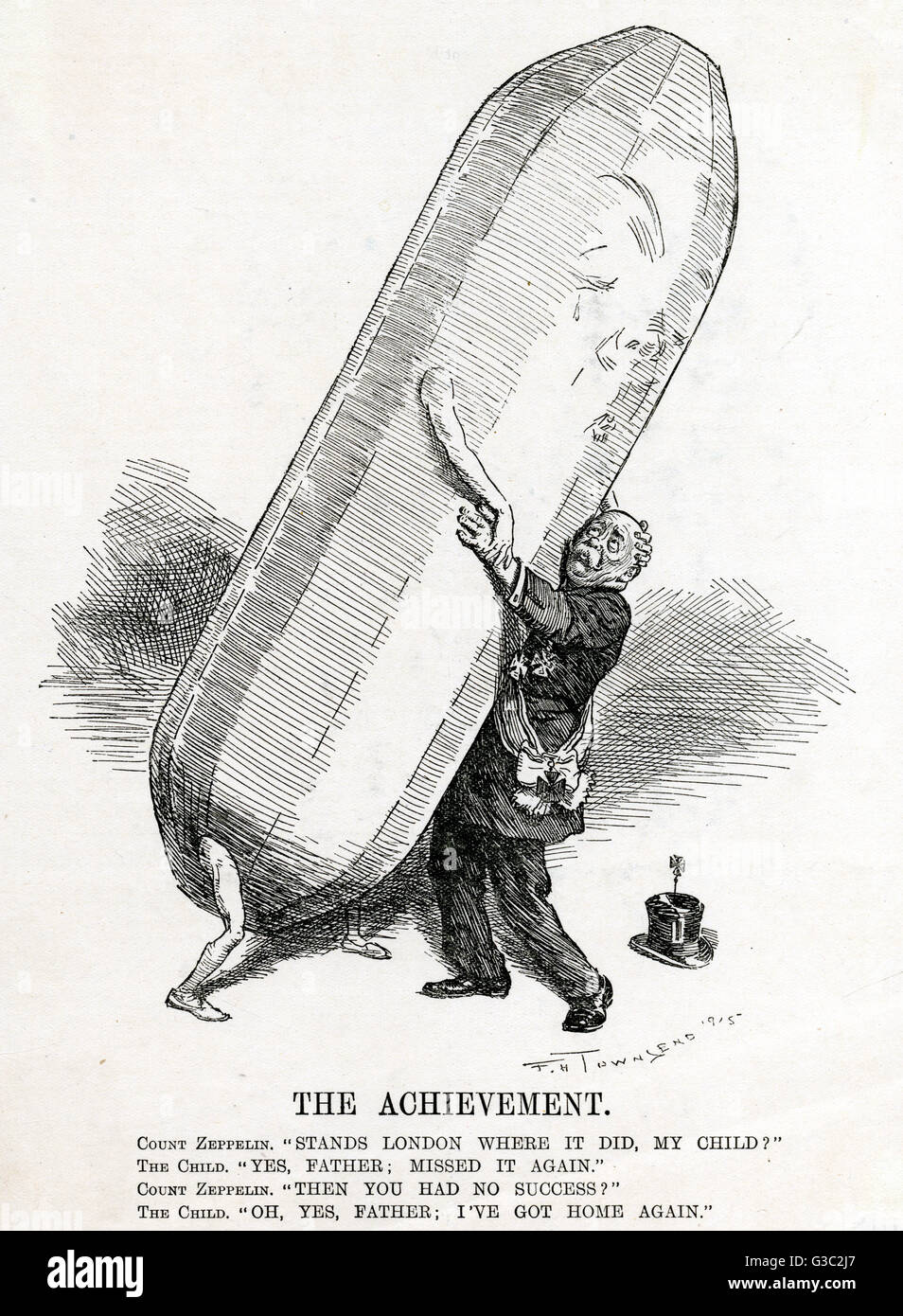 Cartoon, The Achievement (Zeppelin raid, WW1 Stock Photo - Alamy