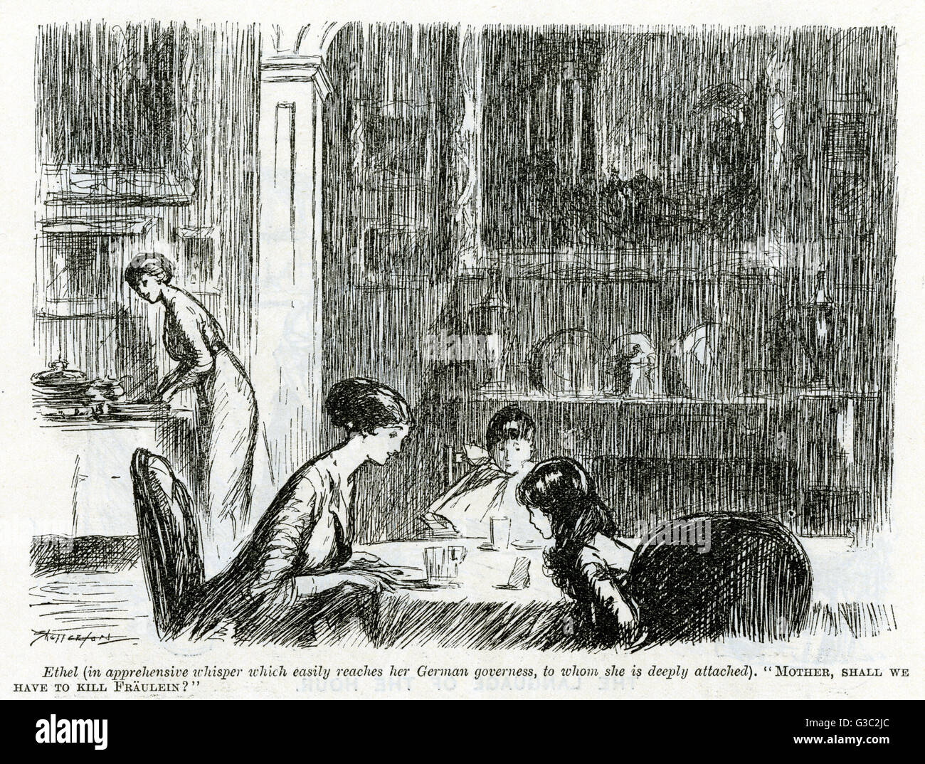 WW1 - Cartoon - "Shall we have to kill Fraulein Stock Photo - Alamy