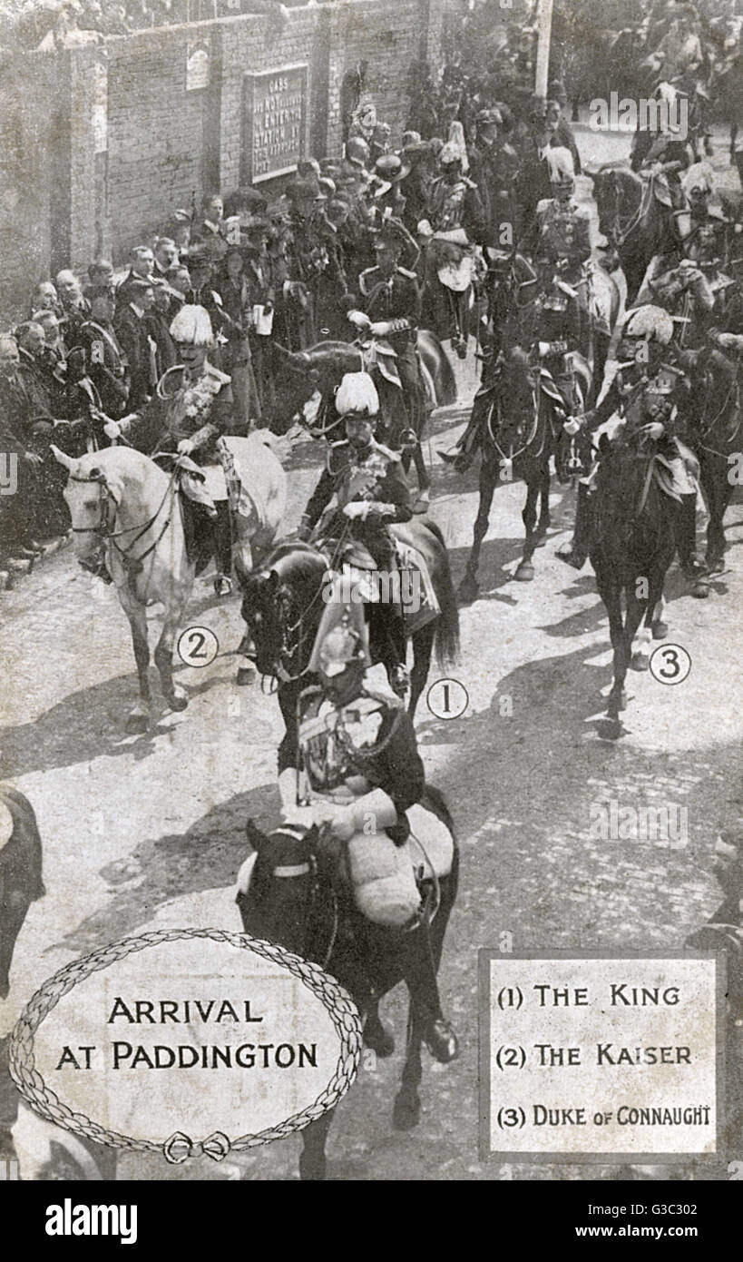 Funeral of Edward VII - George V rides alongside the Kaiser Stock Photo ...