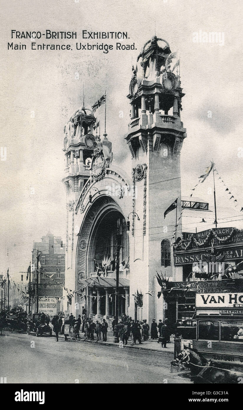 Franco-British Exhibition - Main Entrance, Uxbridge Road Stock Photo ...