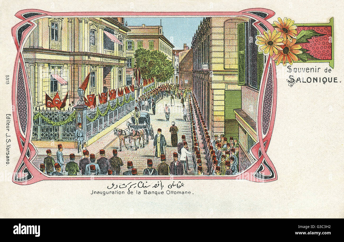 Thessaloniki, Greece - Inauguration of the Ottoman Bank Stock Photo - Alamy