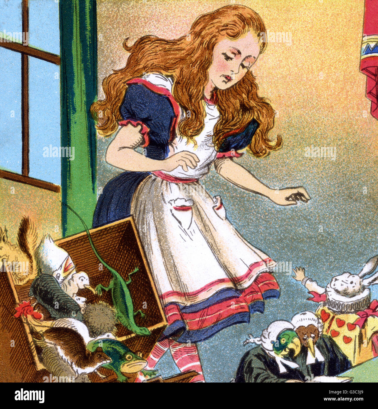 Alice in Wonderland, Alice in the courtroom Stock Photo - Alamy