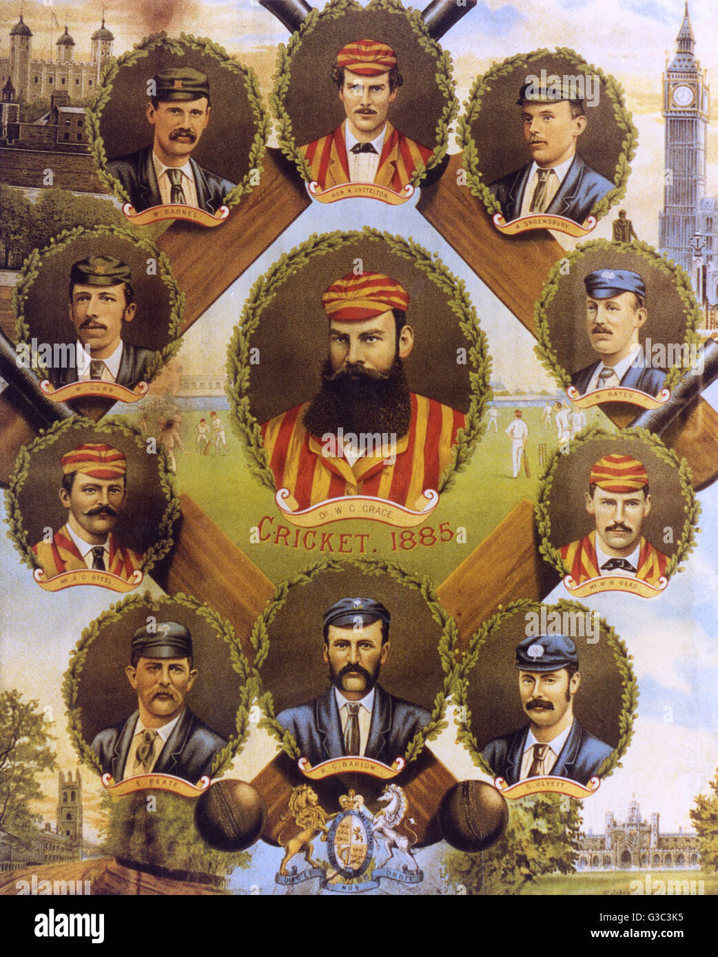 England cricket team of 1885 Stock Photo - Alamy