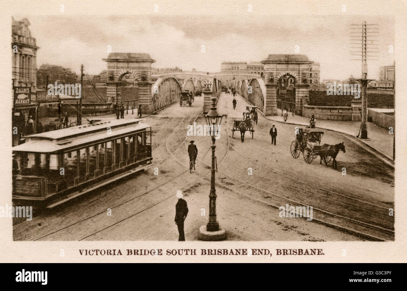 Victoria Bridge, South Brisbane End, Brisbane, Australia Stock Photo ...