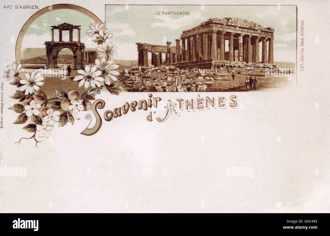 Souvenir postcard from Athens, Greece Stock Photo - Alamy