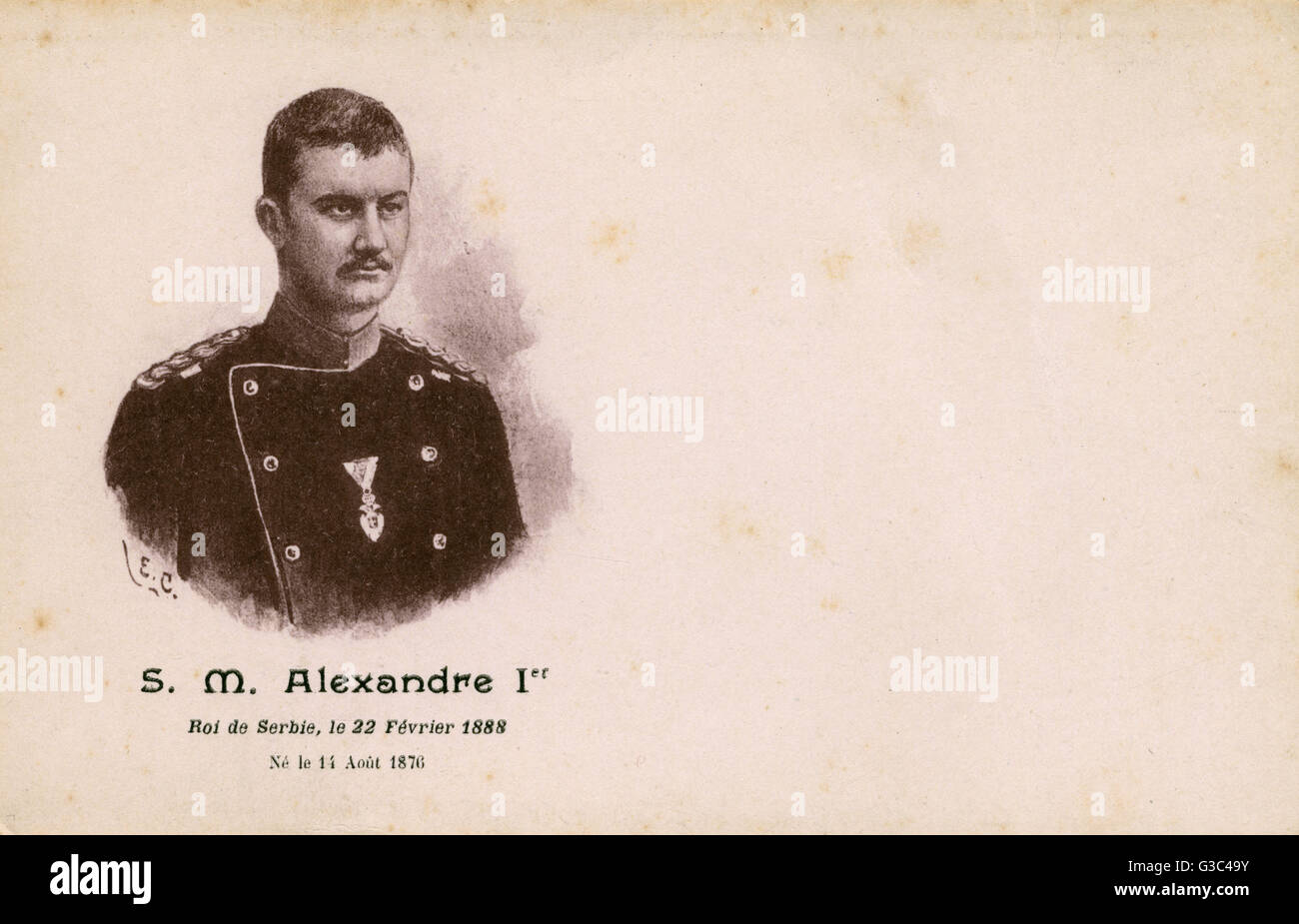 King of Serbia - Alexander 1st Stock Photo - Alamy