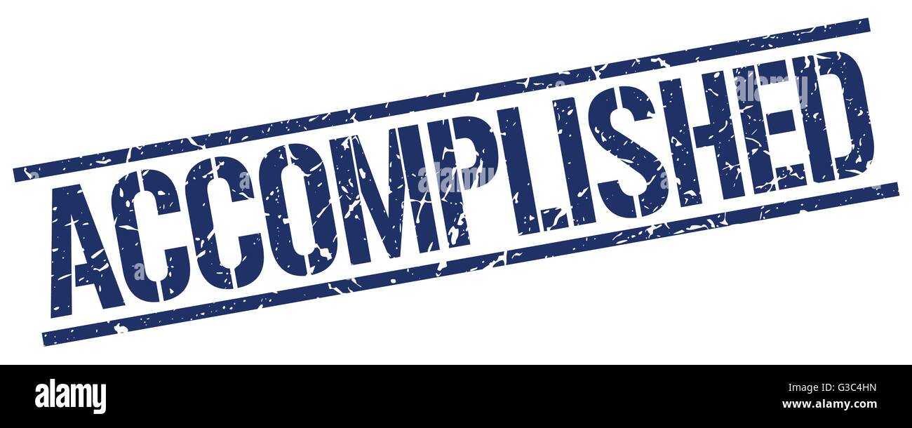 accomplished blue grunge square vintage rubber stamp Stock Vector Image ...