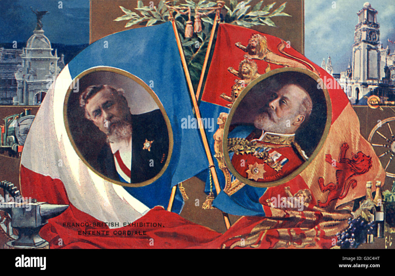Franco-British Exhibition - Entente Cordiale - featuring inset ...