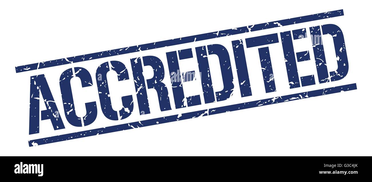 accredited blue grunge square vintage rubber stamp Stock Vector Image & Art - Alamy