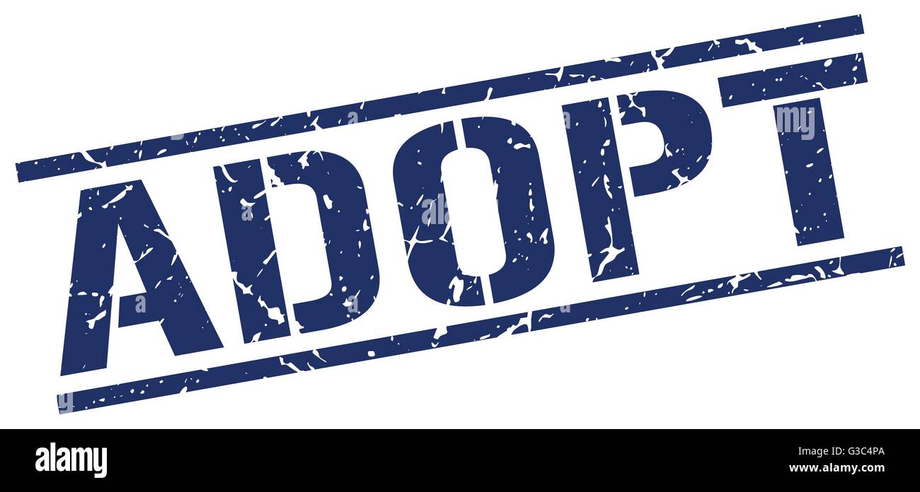 adopt blue grunge square vintage rubber stamp Stock Vector Image & Art ...