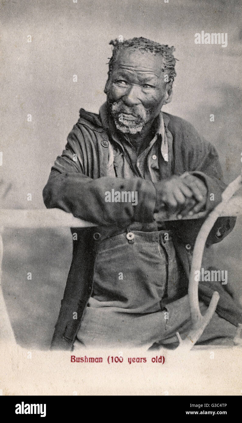 South Africa - An ancient San Bushman - 100 Years Old Stock Photo - Alamy