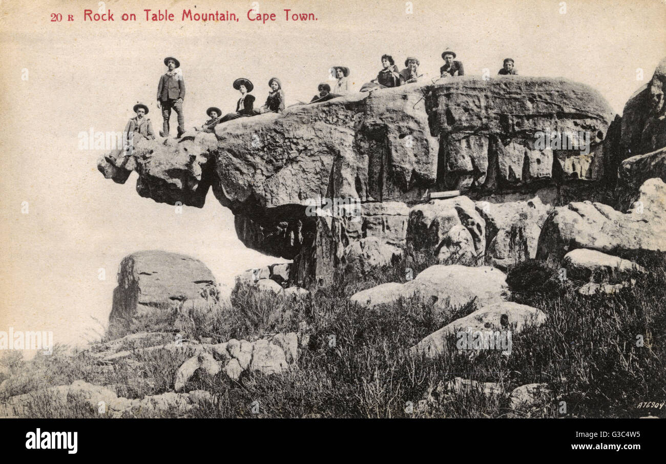 South Africa - Cape Town - Table Mountain - Precarious rock Stock Photo ...