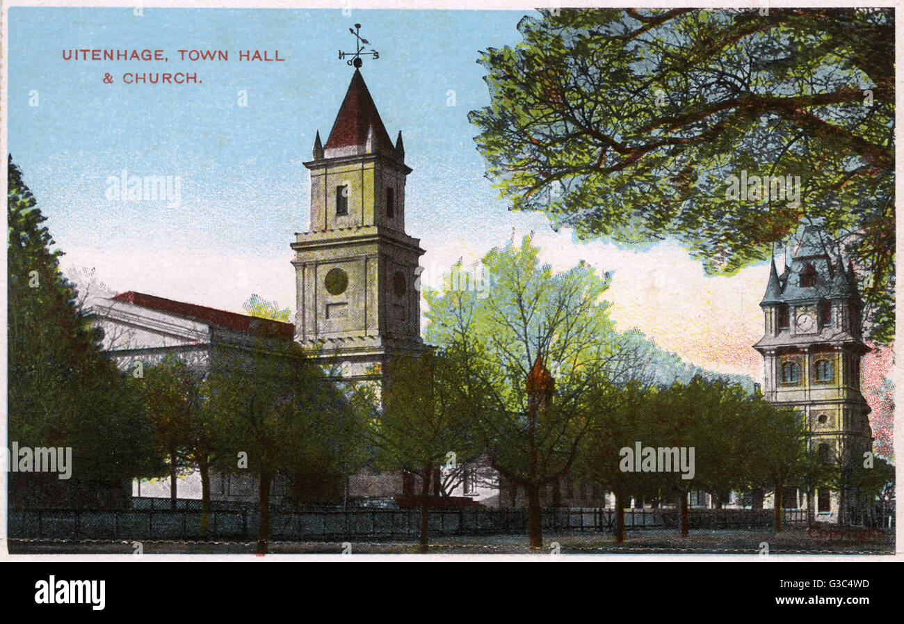 South Africa - Uitenhage Town Hall & Church Stock Photo - Alamy