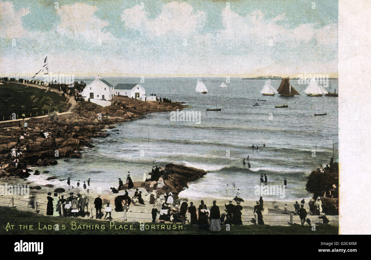 Portrush, County Antrim, Northern Ireland - Ladies Bathing Stock Photo ...