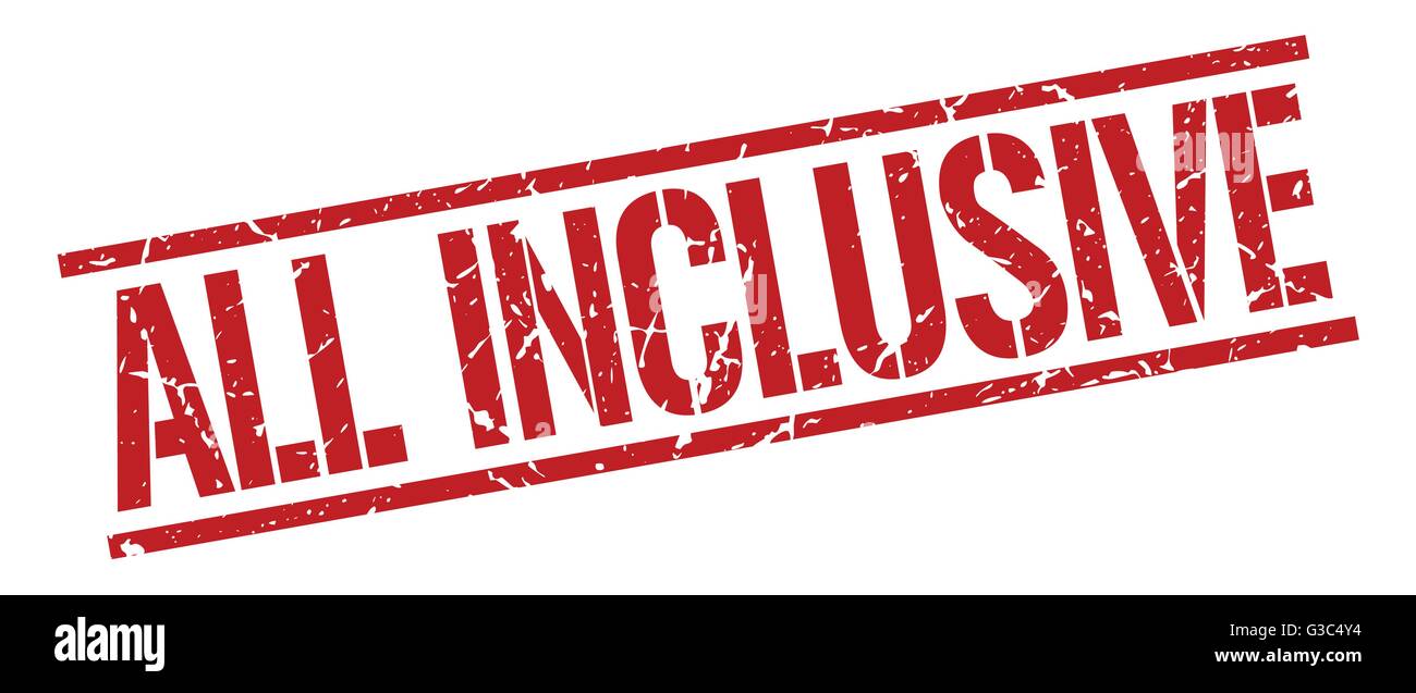 all inclusive red grunge square vintage rubber stamp Stock Vector Image ...