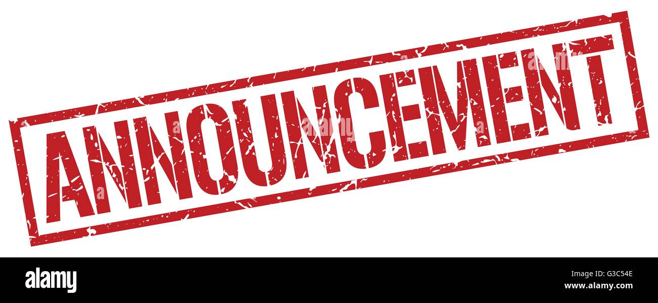 announcement red grunge square vintage rubber stamp Stock Vector Image ...