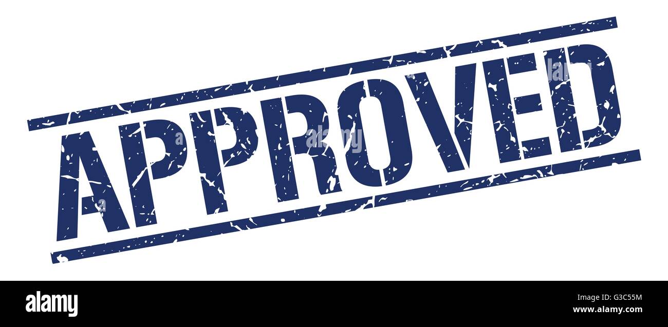 approved blue grunge square vintage rubber stamp Stock Vector Image ...