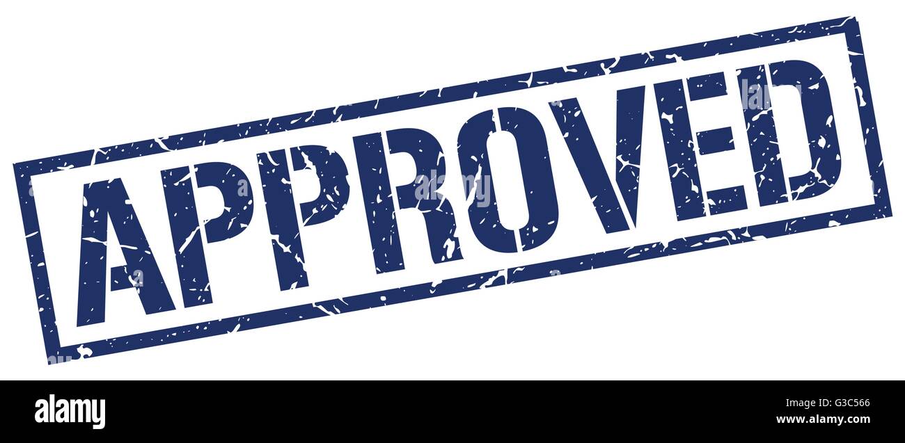 approved blue grunge square vintage rubber stamp Stock Vector Image & Art - Alamy