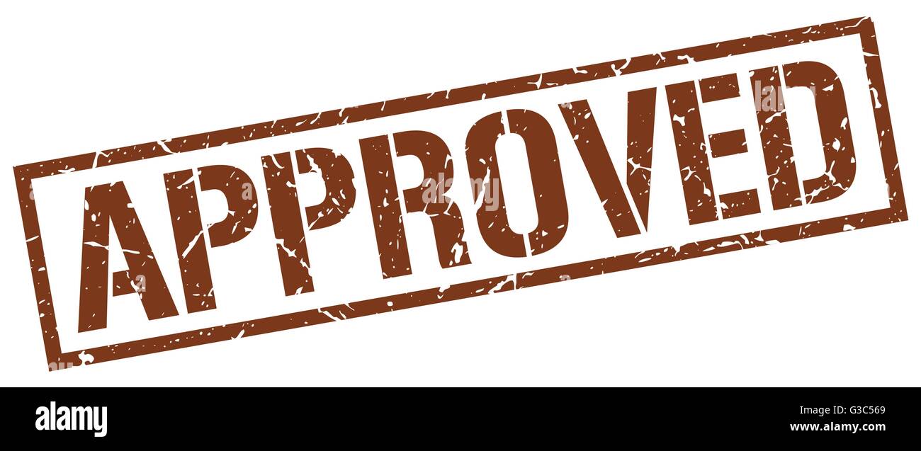 approved brown grunge square vintage rubber stamp Stock Vector Image ...