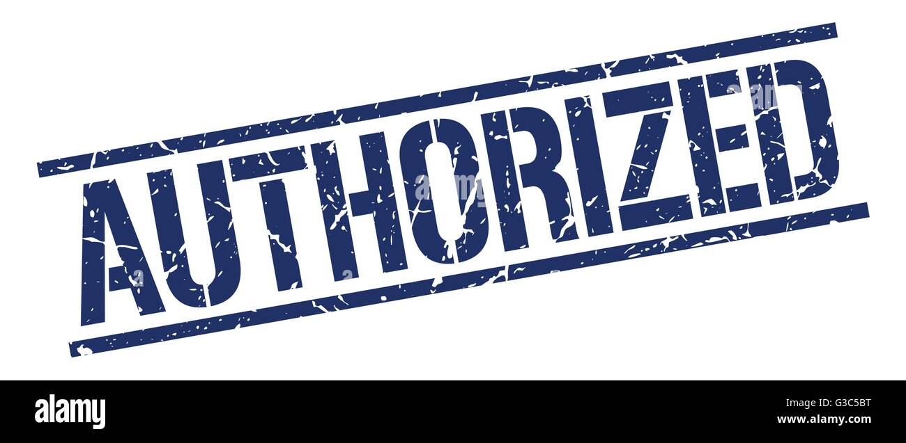 authorized blue grunge square vintage rubber stamp Stock Vector Image ...