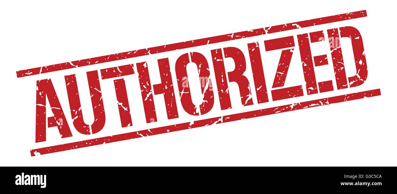 authorized red grunge square vintage rubber stamp Stock Vector Image ...