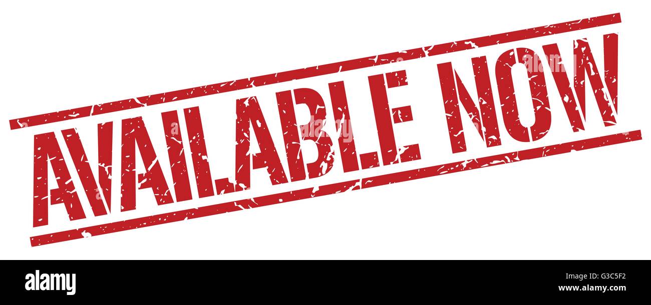 available now red grunge square vintage rubber stamp Stock Vector Image & Art - Alamy