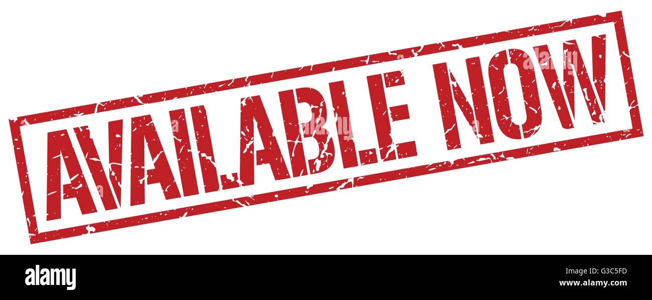 available now red grunge square vintage rubber stamp Stock Vector Image & Art - Alamy