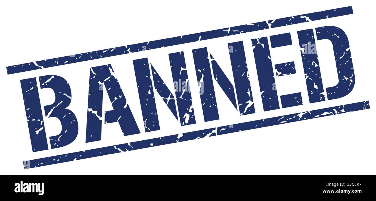 banned blue grunge square vintage rubber stamp Stock Vector Image & Art ...