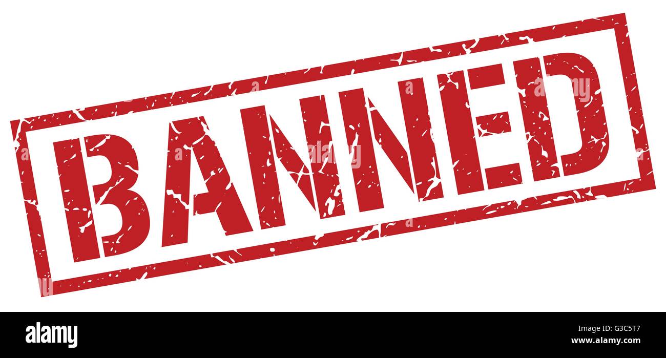 banned red grunge square vintage rubber stamp Stock Vector Image & Art ...