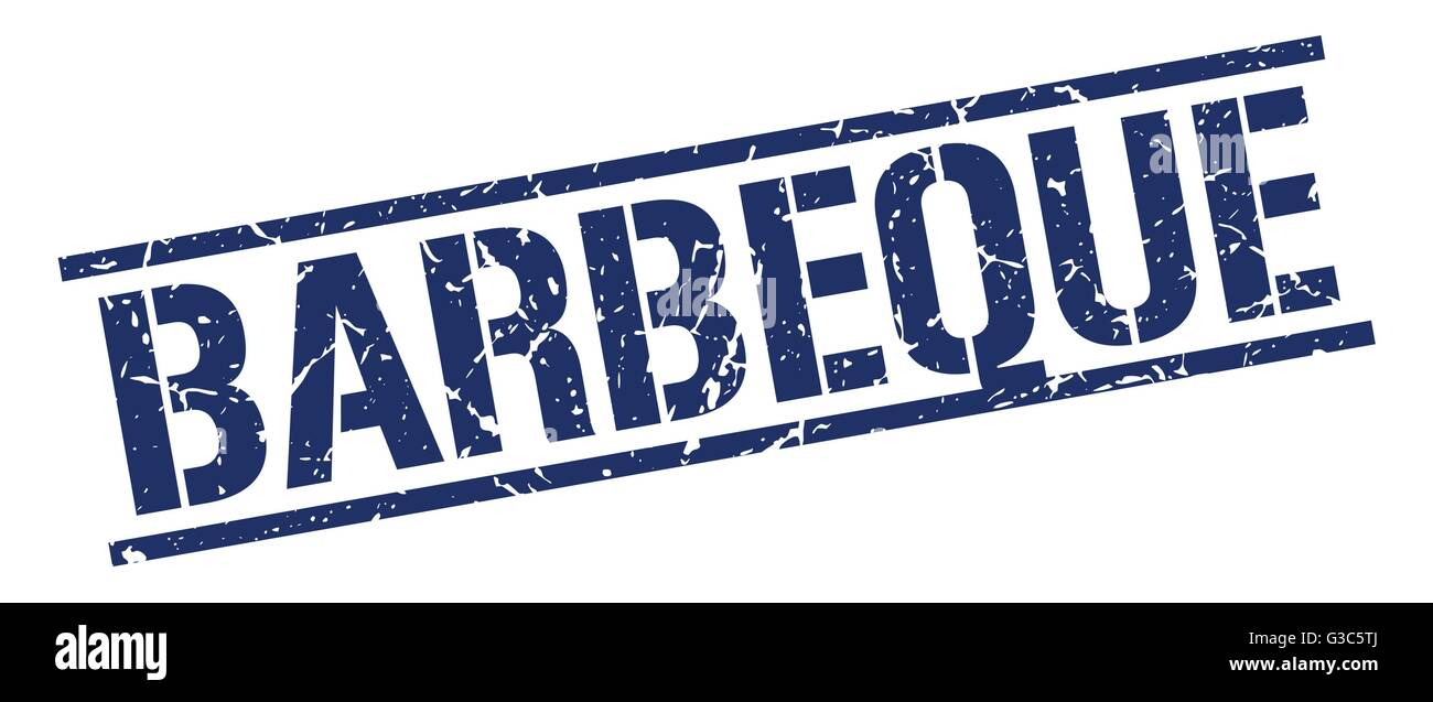 barbeque blue grunge square vintage rubber stamp Stock Vector Image ...