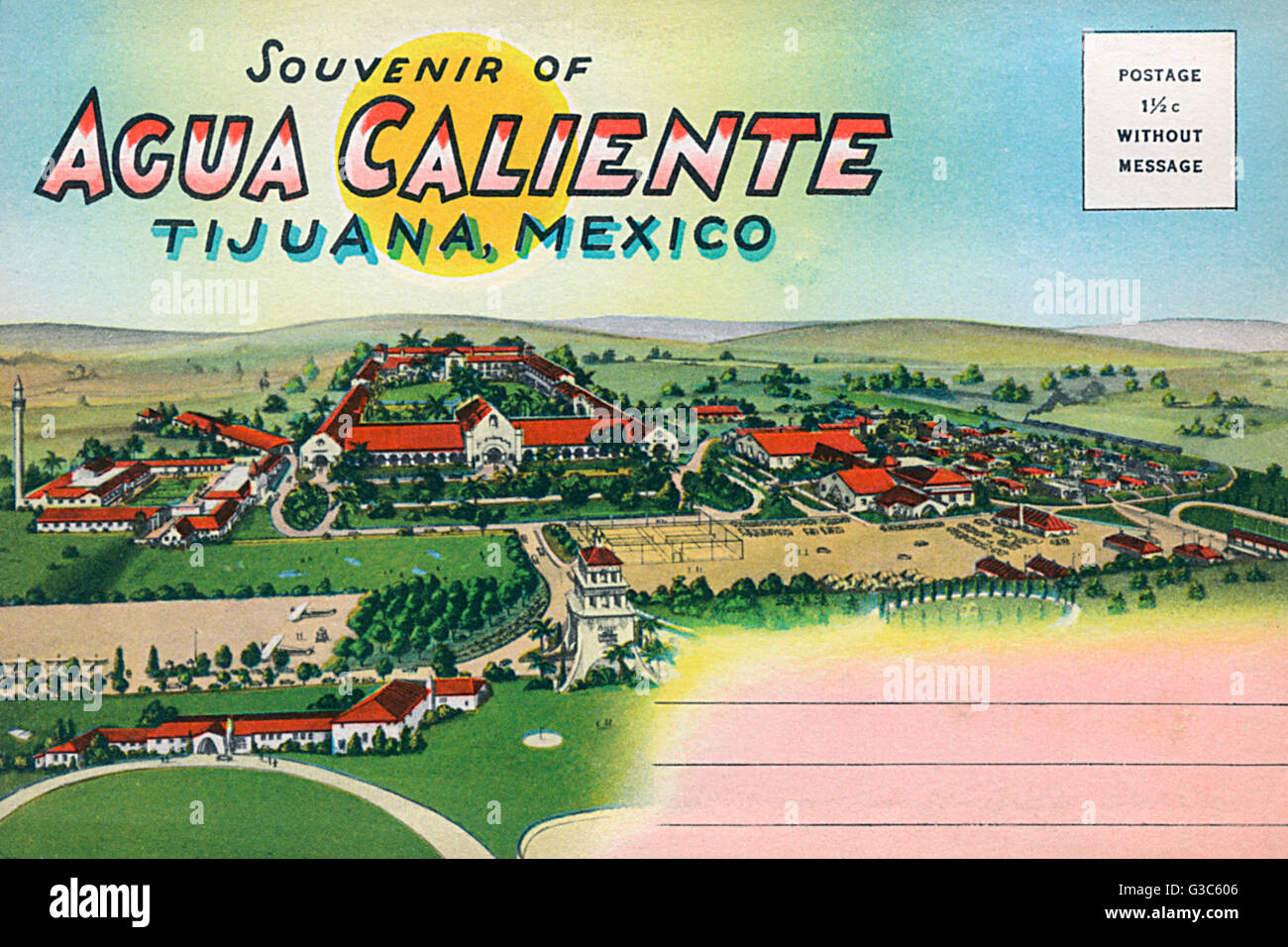 Souvenir book of postcards, Agua Caliente, Tijuana, Mexico Stock Photo ...